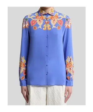 Etro Printed Crepe De Chine Shirt