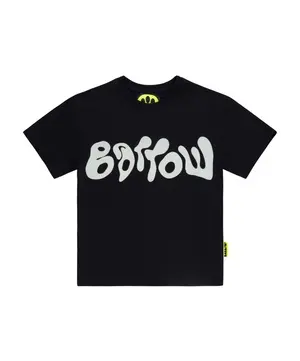 BARROW Flocked-logo Cotton T-shirt - Black