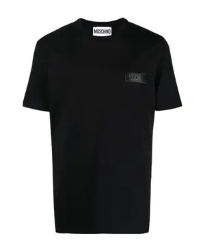 Moschino Logo-appliqué Cotton T-shirt - Black