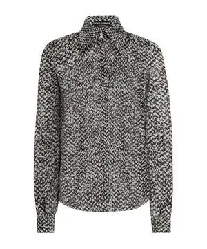 Dolce & Gabbana Pleated-collar Print Shirt