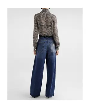 Dolce & Gabbana Pleated-collar Print Shirt
