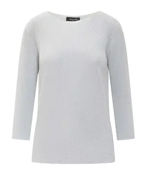 Fabiana Filippi Lurex Detail Fisherman's Knit Jumper - White