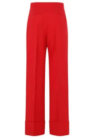 Valentino Garavani Pleat Detailed Turn-up Hem Trousers