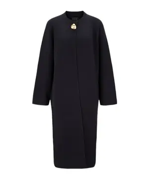 Fabiana Filippi Crew Neck Knitted Coat - Black