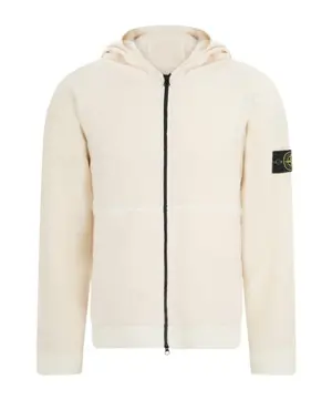 Stone Island Zipper Hoodie - Ivory