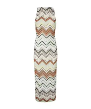 Missoni Chevron Knit Midi Dress - White