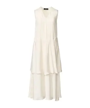 Fabiana Filippi Sleeveless V-neck Dress With Layered Hem