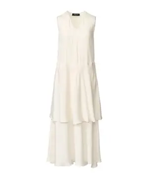 Fabiana Filippi Sleeveless V-neck Dress With Layered Hem