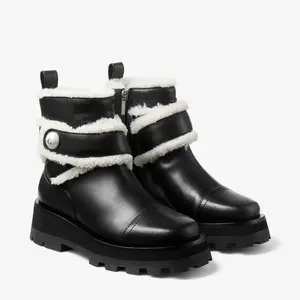 JIMMY CHOO Calfskin Ankle Boots With Wool Lining