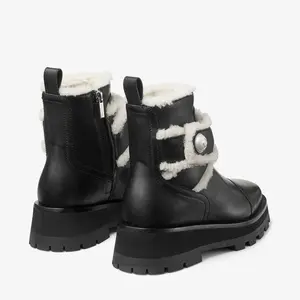 JIMMY CHOO Calfskin Ankle Boots With Wool Lining