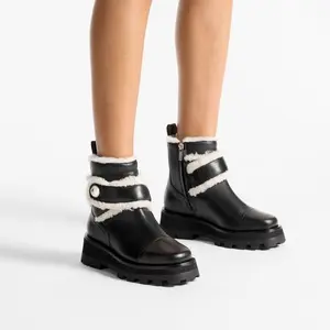 JIMMY CHOO Calfskin Ankle Boots With Wool Lining