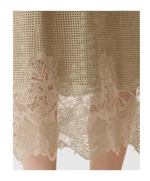 Fabiana Filippi Lace Hem Midi Skirt - Nude