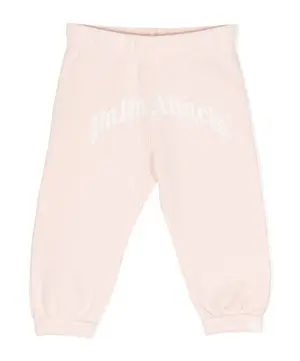 Palm Angels Curved-logo Cotton Jogging Bottoms - Pink