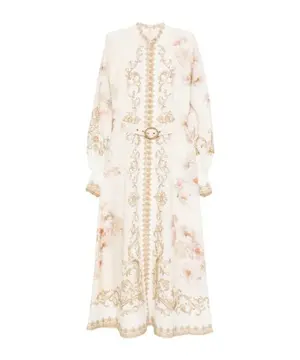 Zimmermann Printed Button Dress - White