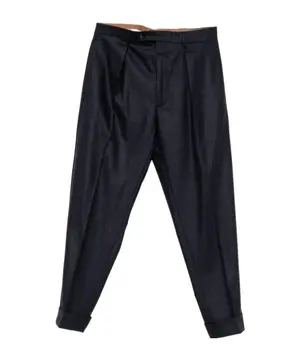 BERWICH Pleated Wool Trousers - Navy