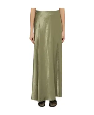 Vince Crinkled-finish Satin Maxi Skirt - Gray
