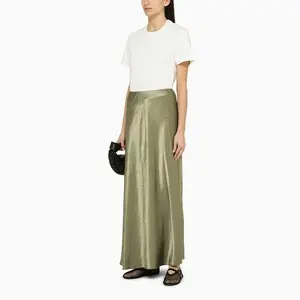 Vince Crinkled-finish Satin Maxi Skirt