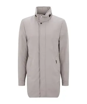 MOORER High-neck Buttoned Coat - Gray