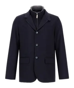 Herno Three-button Zipped Jacket - Black