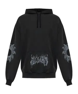 ALLSAINTS Long Sleeve Hooded Sweatshirt With Graphic Detail