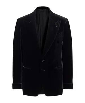 TOM FORD Single-breasted Velvet Blazer - Black