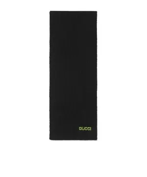 Gucci Embroidery Scarf - Black