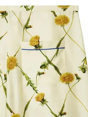 Burberry Dandelion-print Silk Trousers