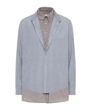 MAISON MARGIELA Double Layer Cotton Shirt - Brown