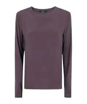 Seventy Jersey Crepe Round Neck Sweater - Cold Brown