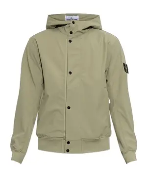 Stone Island Hooded Zip-up Jacket - Green
