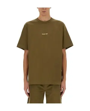 Helmut Lang Logo Printed Crewneck T-shirt - Brown