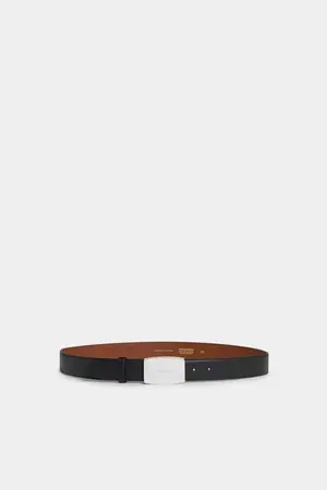 Dsquared2 Classic Belt With Engraved Logo Buckle