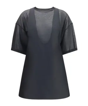 Balenciaga Sheer Layered Mini Dress - Black