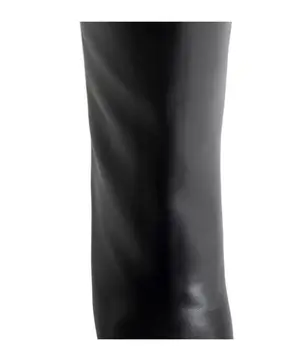 Amina Muaddi High-heeled Square Toe Leather Boots
