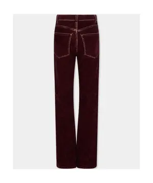 Rabanne High-waisted Straight-leg Velvet Trousers