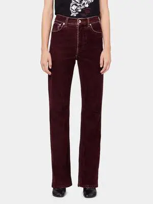 Rabanne High-waisted Straight-leg Velvet Trousers