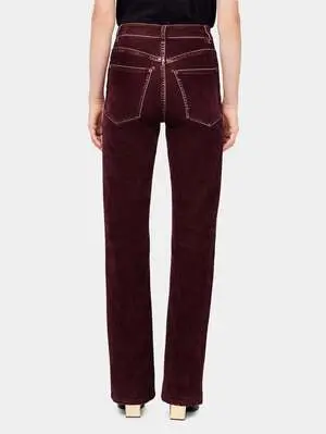 Rabanne High-waisted Straight-leg Velvet Trousers
