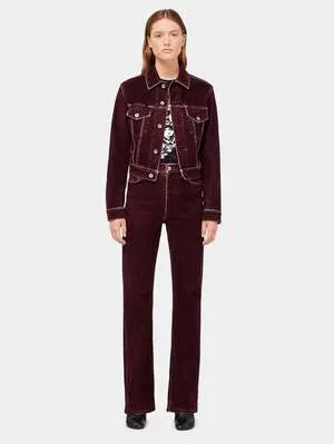 Rabanne High-waisted Straight-leg Velvet Trousers