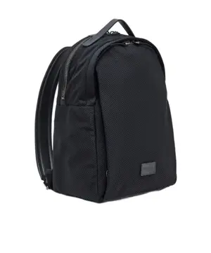 Giorgio Armani Mesh Backpack With Leather Inserts And Adjustable Shoulder Straps