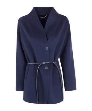Seventy Double Wool Blend Short Coat - Blue