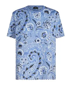 Etro Bandana Print Crewneck T-shirt - Blue