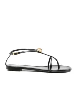 GIUSEPPE ZANOTTI Open-toe Flat Sandals - Black