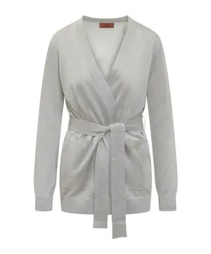 Missoni Metallic-threading V-neck Belted Cardigan