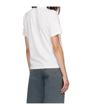 MAISON MARGIELA Short Sleeve Crewneck T-shirt With Front Pleat Detail - White