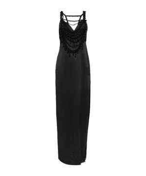 Balmain Slit Midi Skirt - Black