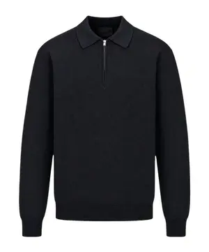 Rains Long-sleeved Polo Shirt - Black