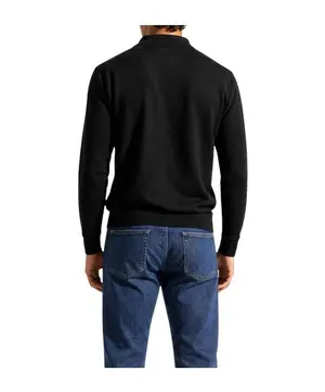 Rains Long-sleeved Polo Shirt - Black