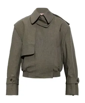 Christopher Esber Long Sleeve Asymmetrical Zip Bomber Jacket - Grey