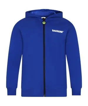 BARROW Logo-print Zip Hoodie - Blue