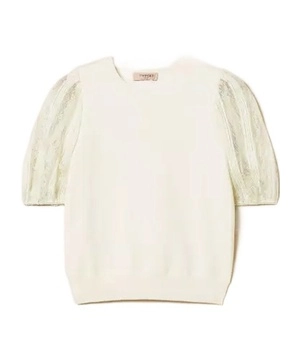TWINSET Lace-sleeve Top - Nacres